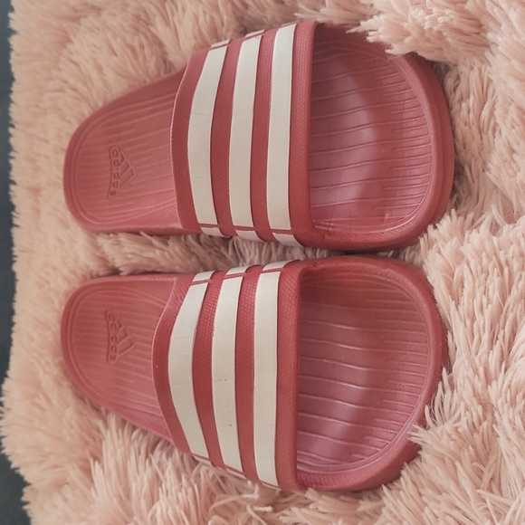 adidas | Shoes | Adidas Red Mens Slides 8 | Poshmark